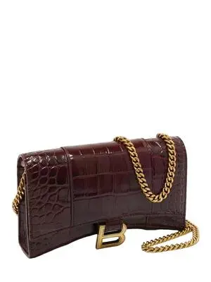 Balenciaga Hourglass Clutch Bag - Red