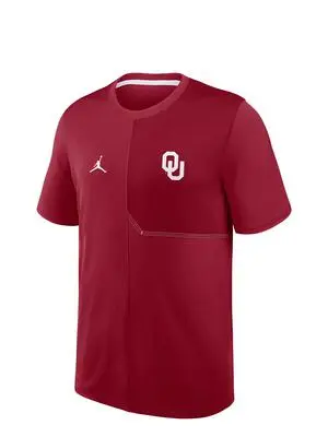 JORDAN Oklahoma Sideline Coach Dri-fit College Top - Red