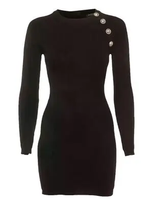 BALMAIN Balmain Mini Zip-Up Ribbed-Knit Dress