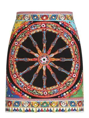 Dolce & Gabbana Carretto-print Straight Skirt - Multicolor