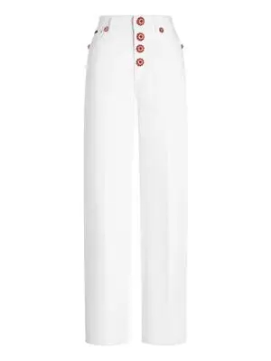 Dolce & Gabbana 5-pocket Embellished Button Denim Trousers - Multicolor