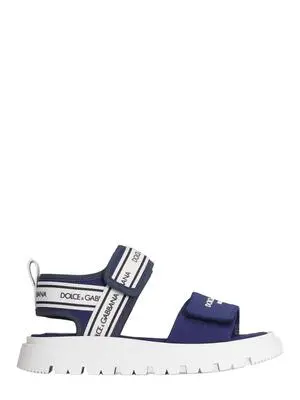 Dolce & Gabbana Fabric Sandals With Logo Detailing - Multicolor