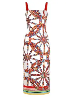 Dolce & Gabbana Carretto-print Charmeuse Dress - Multicolor