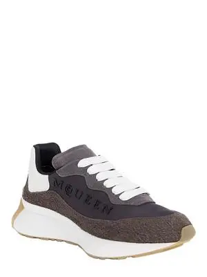 Alexander McQueen Leather & Suede Sneakers - Pearl Grey