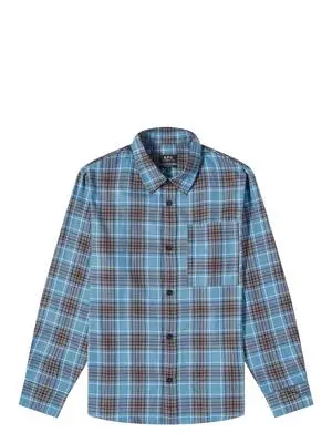 A.p.c. Graham Check Overshirt - Blue
