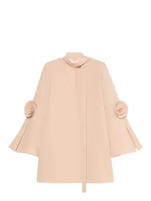 Marina Rinaldi Cady Floral Appliqué Blouse - Nude