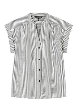 Whistles Sleeveless Striped Cotton Top - Multi-coloured