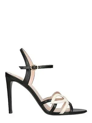 Valentino Garavani Bow 100 Heeled Leather Sandals - Black/comb