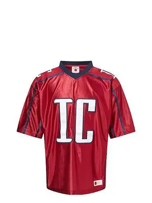 ICECREAM Embroidered Oversize Jersey Football Shirt - Red