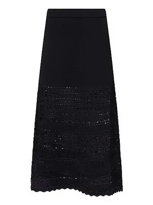 SIMKHAI Simkhai Westly Open-Stitch Midi Skirt