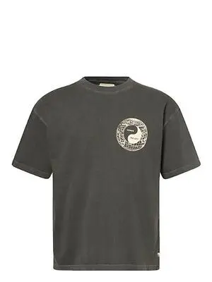 HONOR THE GIFT Breathe In Breathe Out Graphic-print Cotton T-shirt - Black