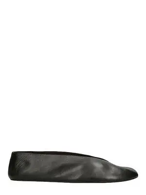 THE ROW Fay Flat Leather Ballet Flats - Black