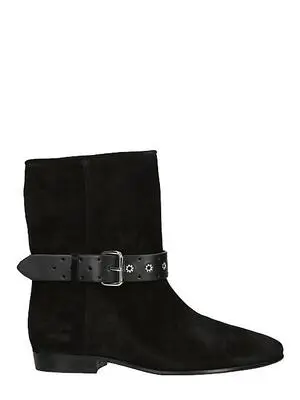 Isabel Marant Étoile Reena Suede Boots With Buckle Embellishment - Black