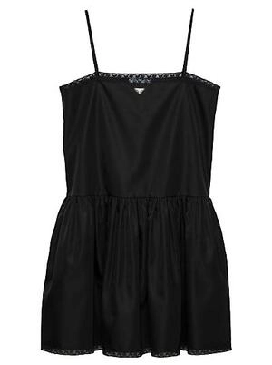 Prada Lace-trimmed Re-nylon Mini Dress - Black