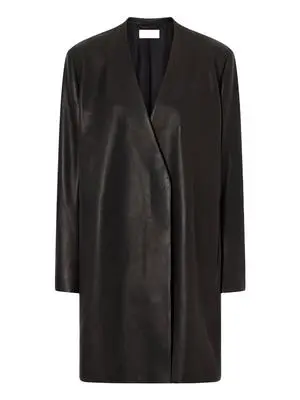 THE ROW Long-sleeved Leather Coat - Black