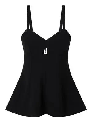 JIL SANDER Bustier Top With Cut-out Detail - Black