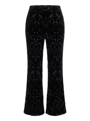 Gucci Floral Devoré Velour Pants - Black