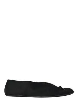 THE ROW Fay Flat With Bow Detailing - Black