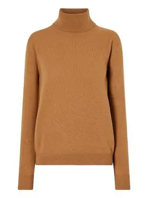 JIL SANDER Jil Sander High Neck Ribbed Knit Sweater Brown