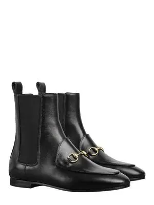 Gucci Jordaan Boots With Horsebit Detail - Black