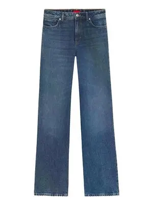 Hugo Logo Patch Straight-leg Jeans - Blue