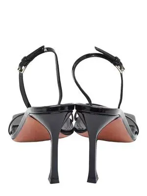 Amina Muaddi Maya Ankle Strap Sandals - Black