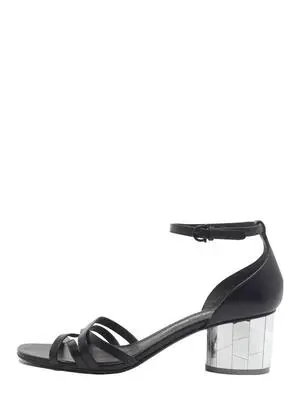 FERRAGAMO Leather Ankle Strap Sandals - Black