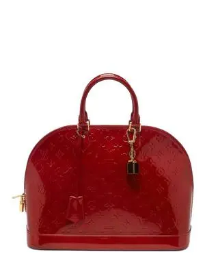 LOUIS VUITTON Alma Monogram Vernis Tote Bag - Red