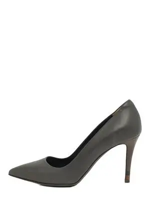 Fendi Calf Leather Pointed Toe Stiletto Pumps - Grey