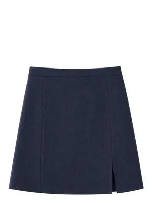 AVANI APPAREL Trapeze Skirt With Side Slit - Blue