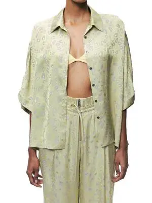 NOCTURNE Nocturne Animal Print Button-Up Shirt