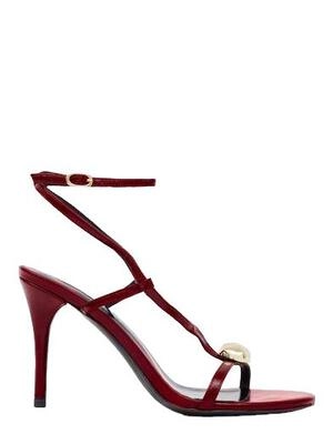 MI/MAI Terrence Jewel Detail Heeled Sandals - Red
