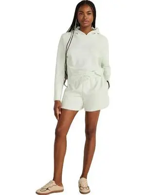 HAVEN WELL WITHIN Soft Knit Shorts With Drawstring Waist And Rounded Hem - Trellis