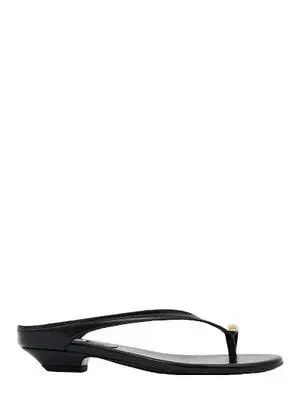 MI/MAI Juno Jewel Detail Flat Sandals - Black