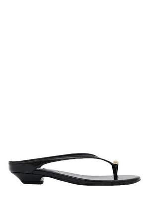 MI/MAI Juno Jewel Detail Flat Sandals - Black