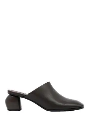 MI/MAI Junya Sculptural Heel Clog Mules - Chocolate
