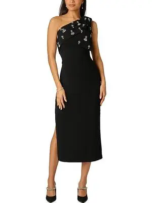 ADRIANNA PAPELL Adrianna Papell Embellished Crepe Bow Dress