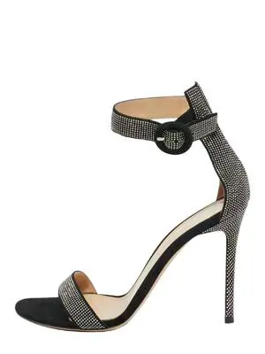 GIANVITO ROSSI Gianvito Rossi Portofino Suede Studded Sandals Black