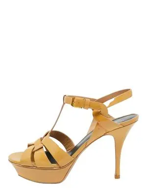 Saint Laurent Tribute Platform Sandals - Neutrals