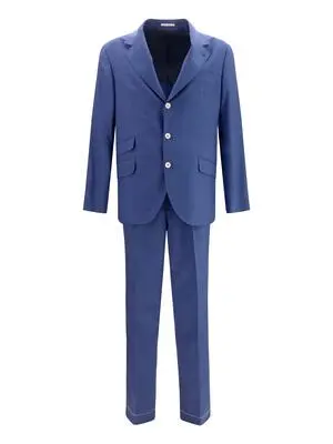 Brunello Cucinelli Single-breasted Suit With Peak Lapels - Blue