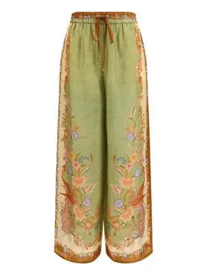 Zimmermann Indra Relaxed Silk Habotai Wide-leg Pants - Multicolor