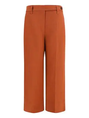 Brunello Cucinelli BRUNELLO CUCINELLI Cigarette Pants In Fluid Viscose And Linen Twill Brown