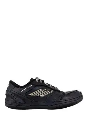Balenciaga Hamptons Low-top Leather Sneakers - Black
