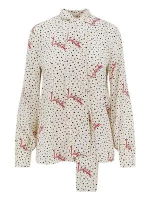 Valentino Garavani Silk Printed Shirt With Integrated Scarf - Multicolor