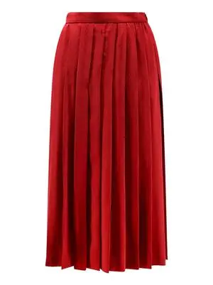 GUCCI GUCCI Pleated Silk Midi Skirt With Chain Motif