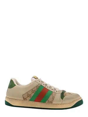 Gucci Screener Gg Low-top Vintage Leather Sneakers - Multicolor