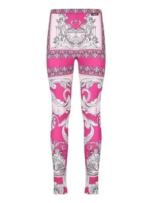 Versace Baroque Print Leggings - Multicolor