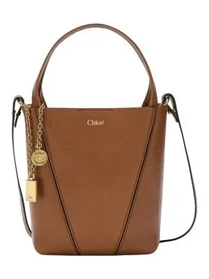 Chloé Small Spin Leather Tote Bag - Brown