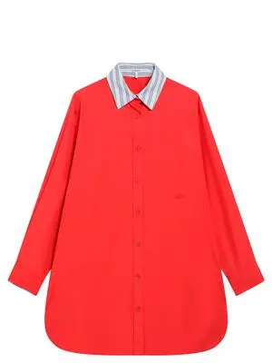 Loewe Cotton Poplin Shirt Dress - Red