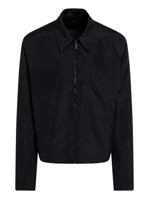 Gucci Zip Jacket In Cotton And Acetate Faille - Black